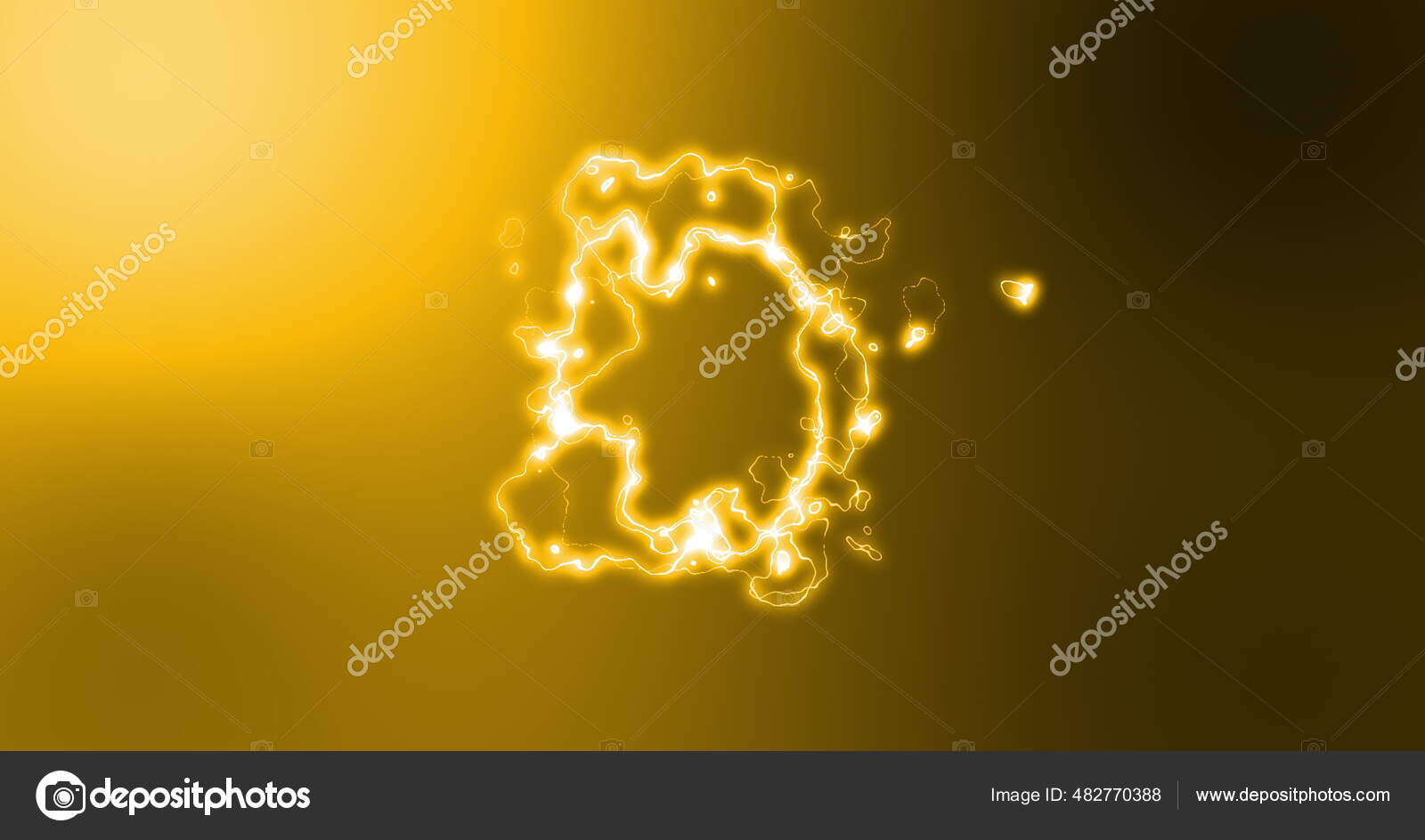 Glowing White Yellow Bundle Lively Electrical Current Moving Orange ...