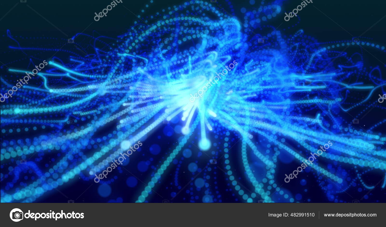 Glowing Blue Tentacles Electric Current Moving Central Point Light ...