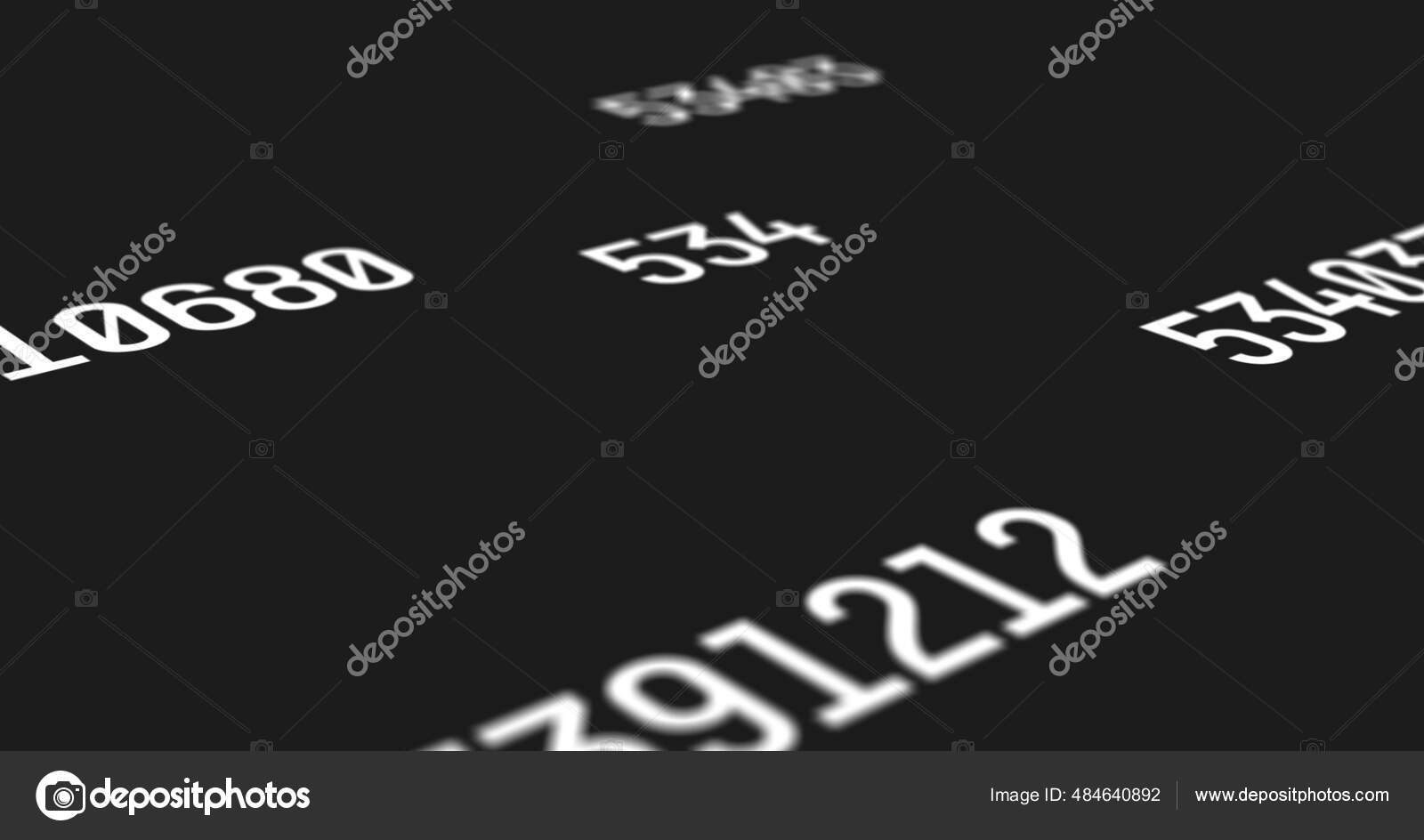 Sets Random Numbers White Font Color Projected Black Screen Background ...