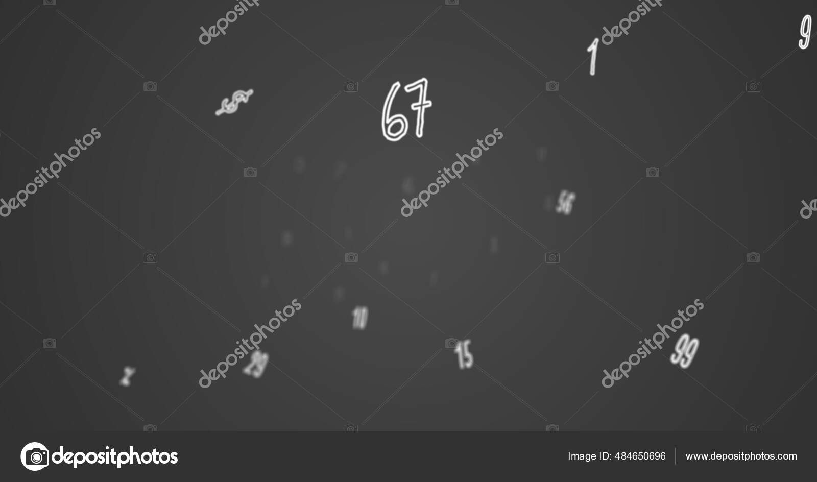 Random Numbers Figures Symbols Floating Away Vast Empty Space ...