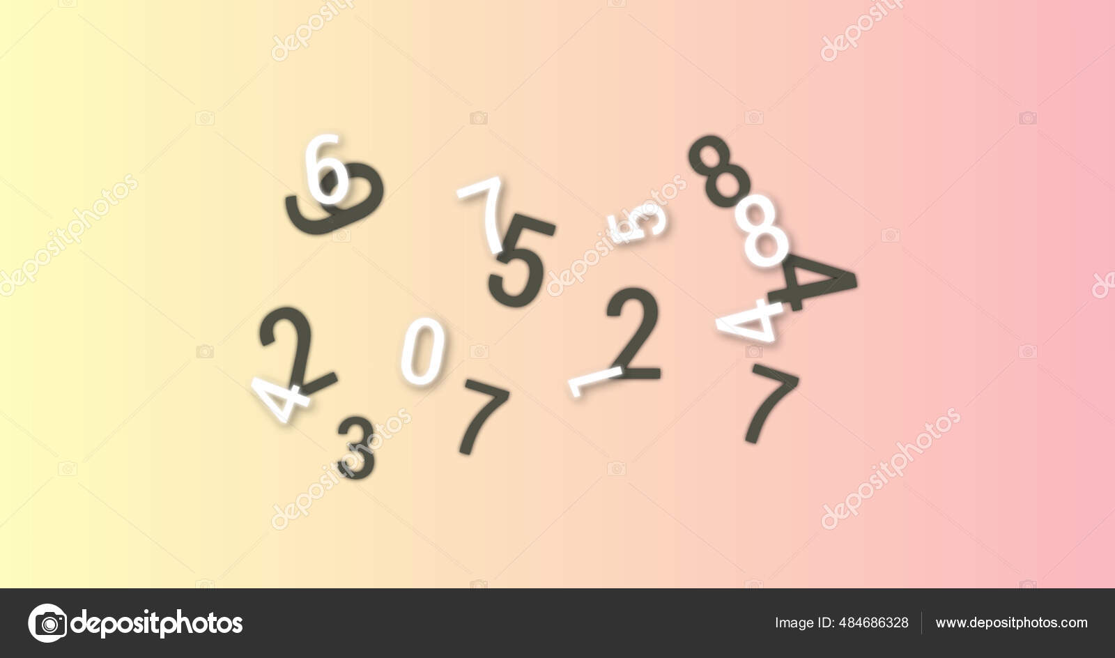 Random Numbers Moving Changing Orange Pink Background Alphabetical ...