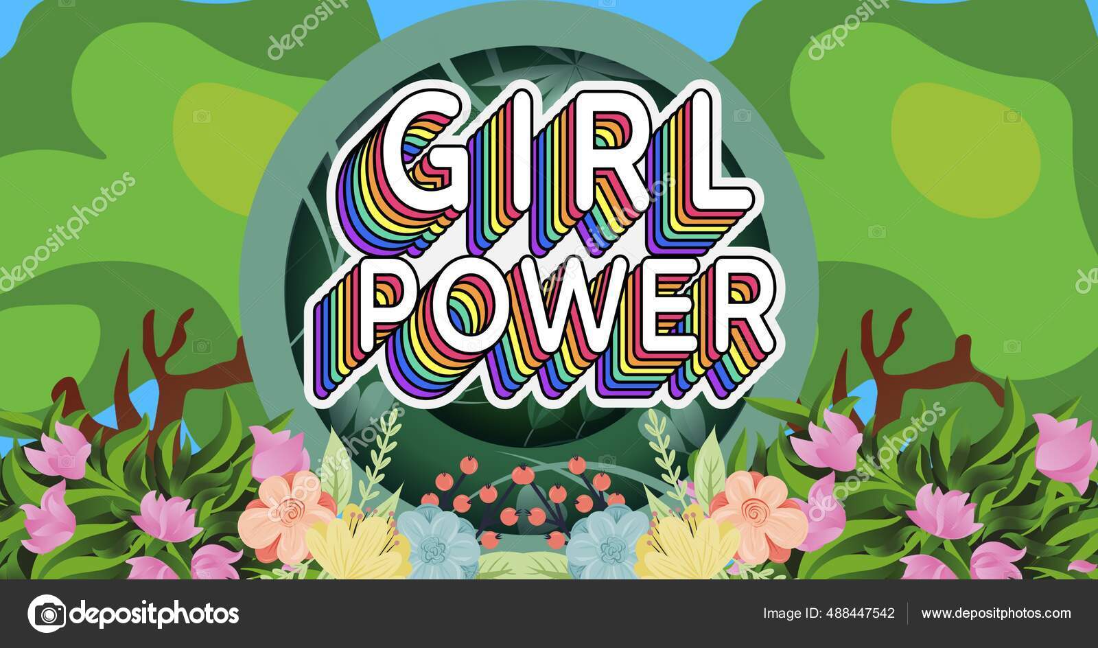 Composition Text Girl Power Forest Girl Power Positive Female Strength ...
