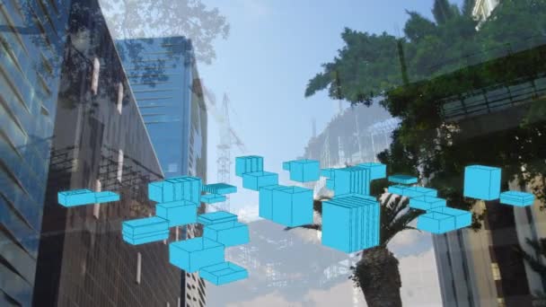 Animation City Drawing Spinning Cityscape Global Architecture Urban ...