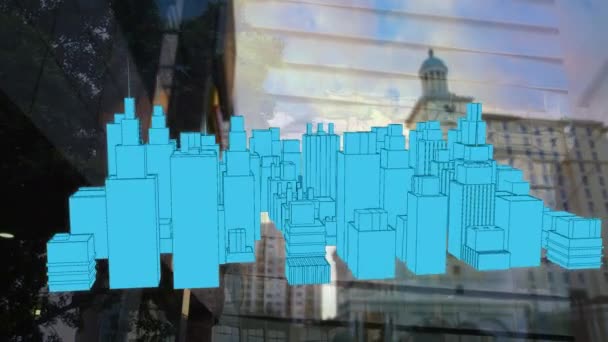 Animation City Drawing Spinning Cityscape Global Architecture Urban ...