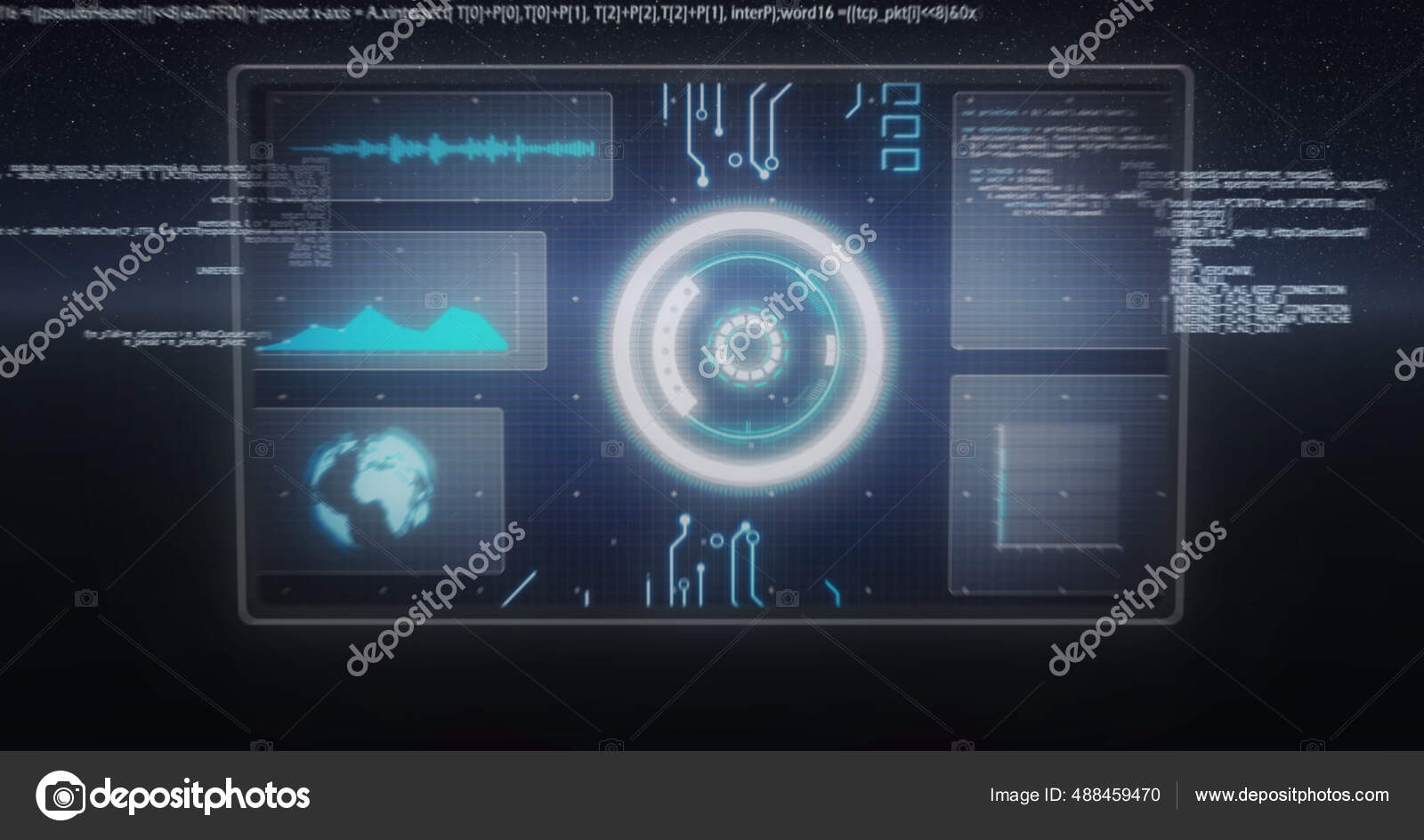 Image Scope Scanning Statistics Recording Data Processing Screen Blue Background — Stock Photo ...