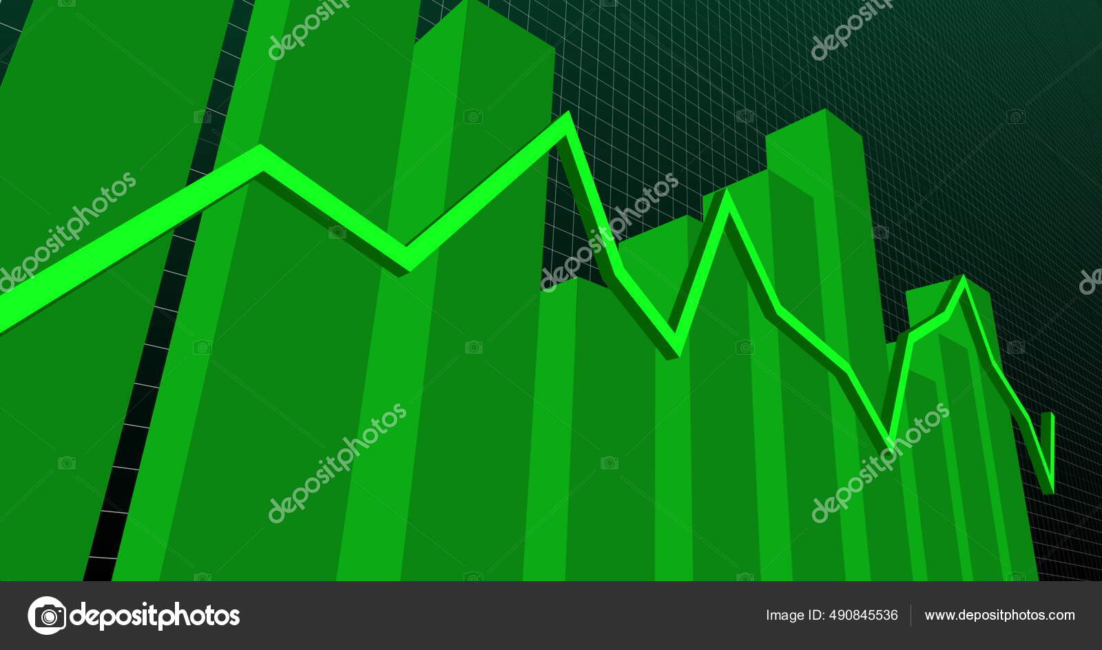 Image Green Statistic Line Green Graphs Grid Increasing Digital Display ...