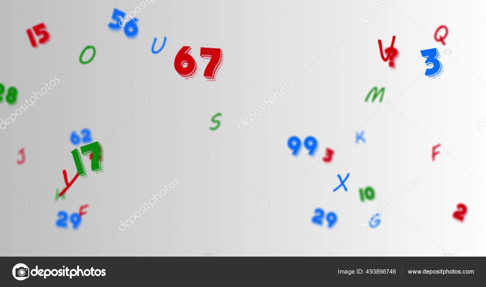 Digital Image Multiple Numbers Alphabets Floating Grey Background School Education — Stock Photo ...