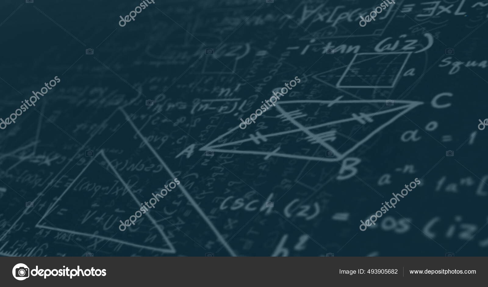 Digital Image Science Concept Icons Mathematical Equations Blue ...