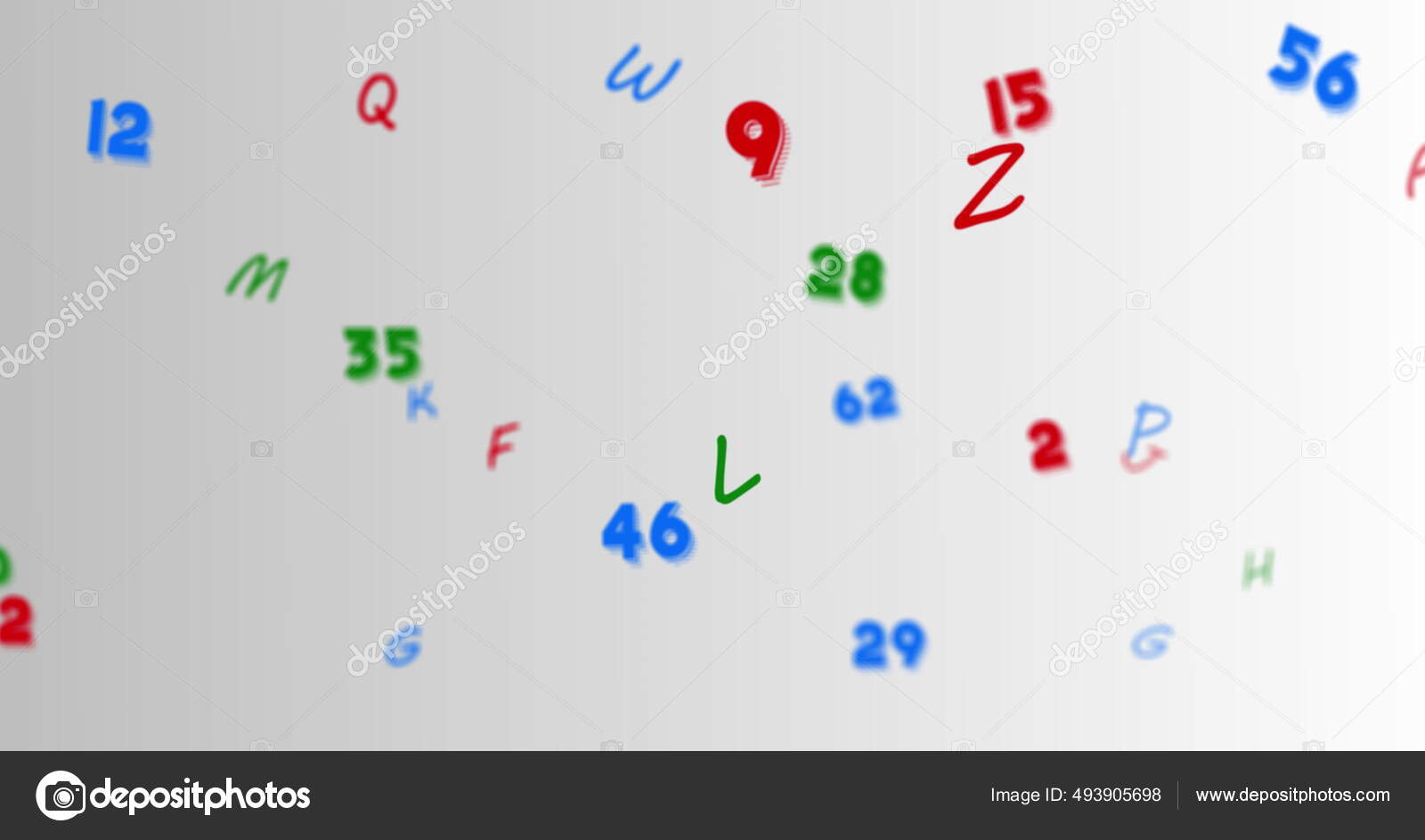 Digital Image Multiple Numbers Alphabets Floating Grey Background School Education — Stock Photo ...