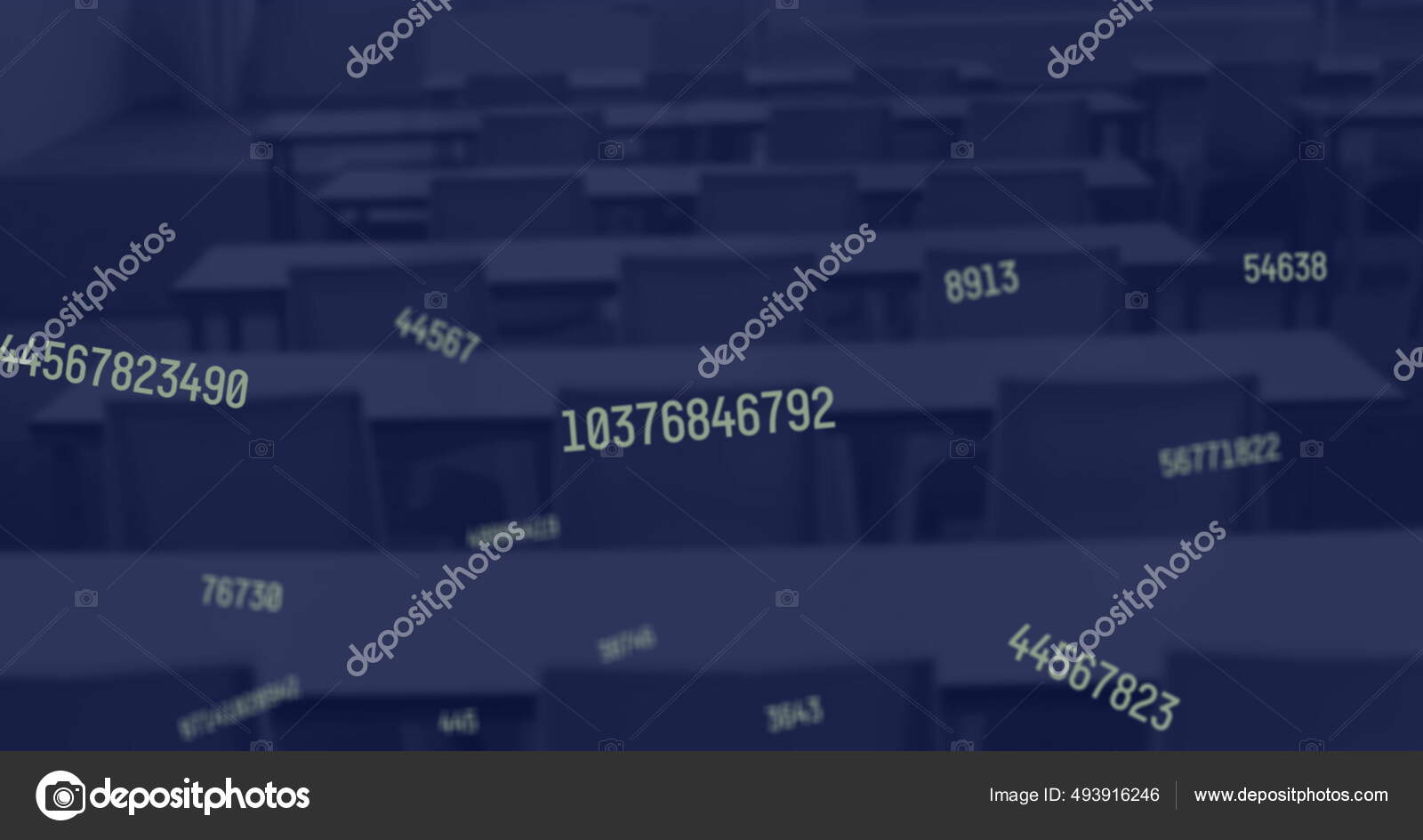 Digital Composition Multiple Changing Numbers Floating Empty Classroom Background School Stock ...
