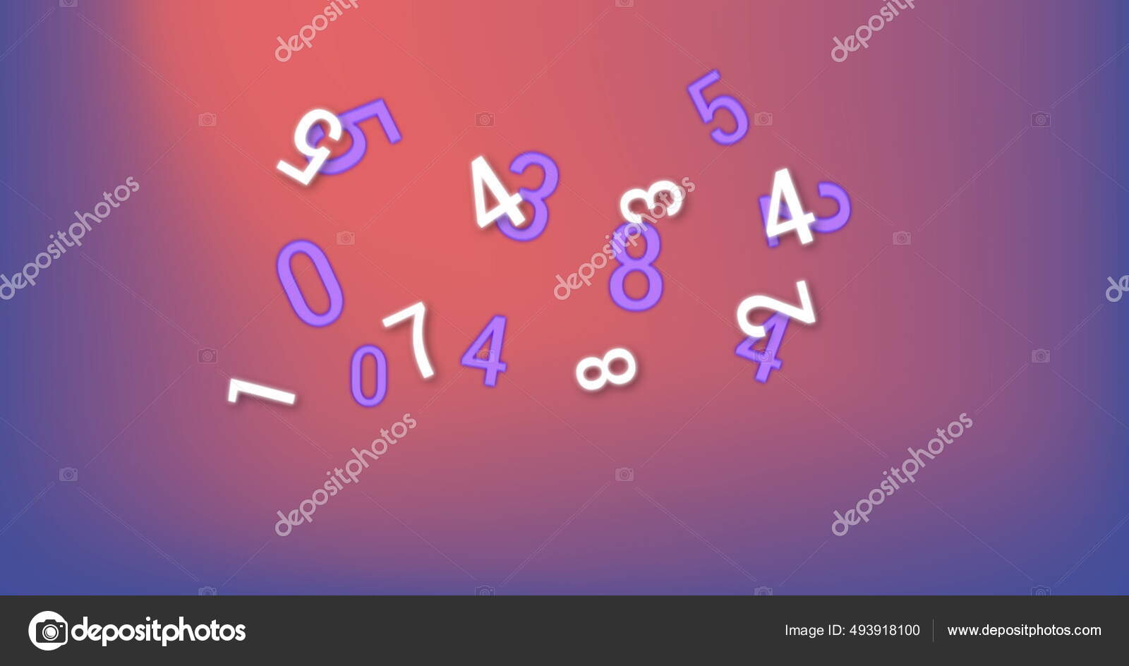 Digital Image Multiple Changing Numbers Moving Purple Pink Gradient ...