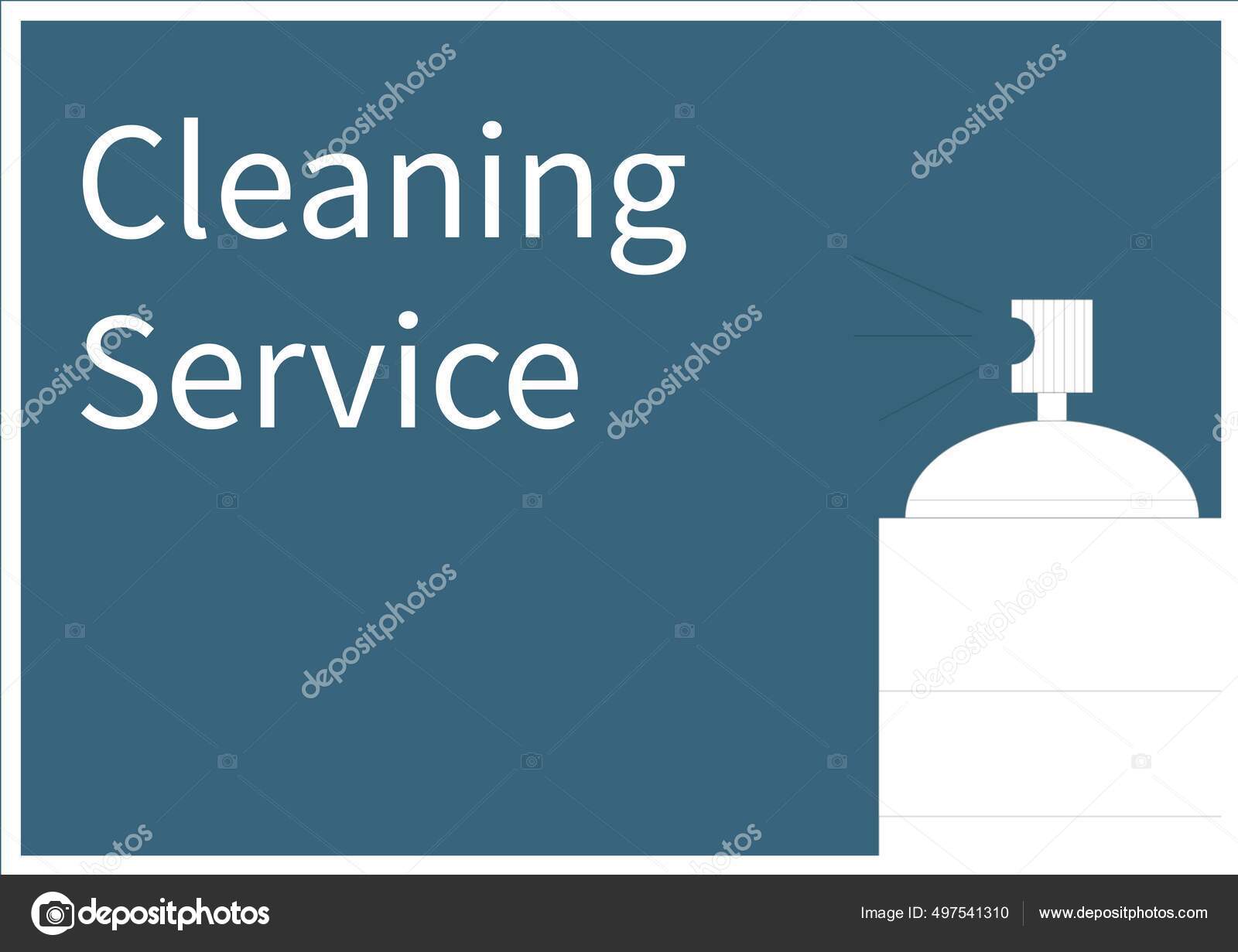 Composition Cleaning Services Text Cleaning Products Icons Blue ...