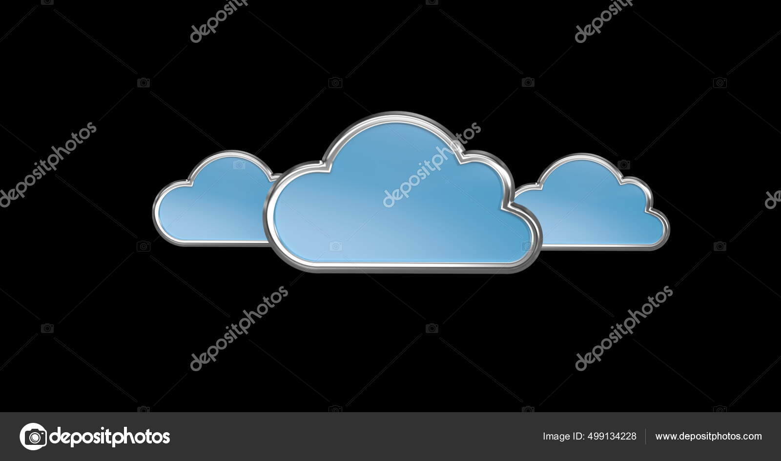 Imagen Digital Iconos Nube Azul Flotando Pantalla Sobre Fondo Negro ...