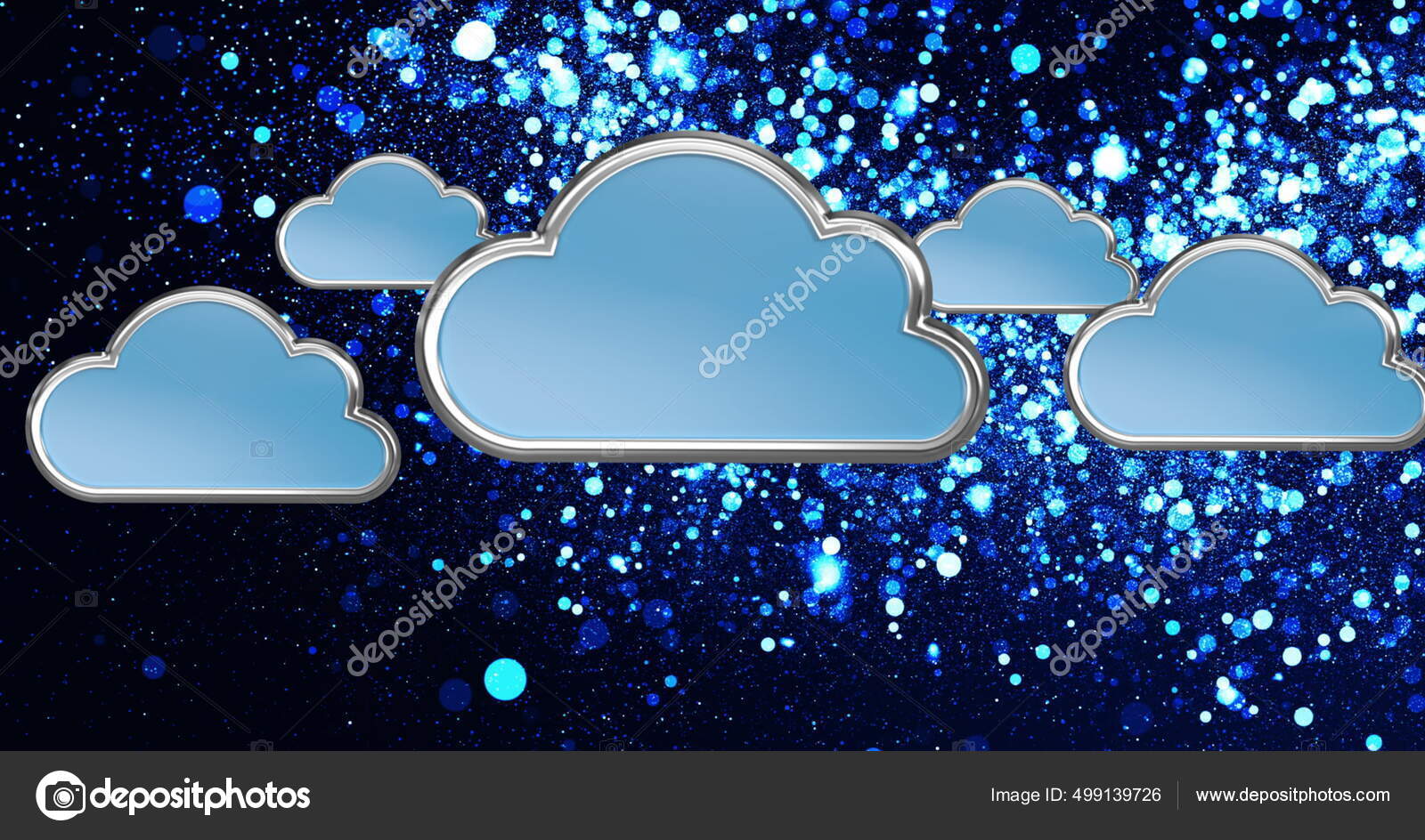 Imagen Nubes Azules Digitales Sobre Manchas Azules Brillantes Fondo ...