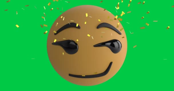 Animation Confetti Falling Smiling Emoji Emoticon Icon Green Screen ...
