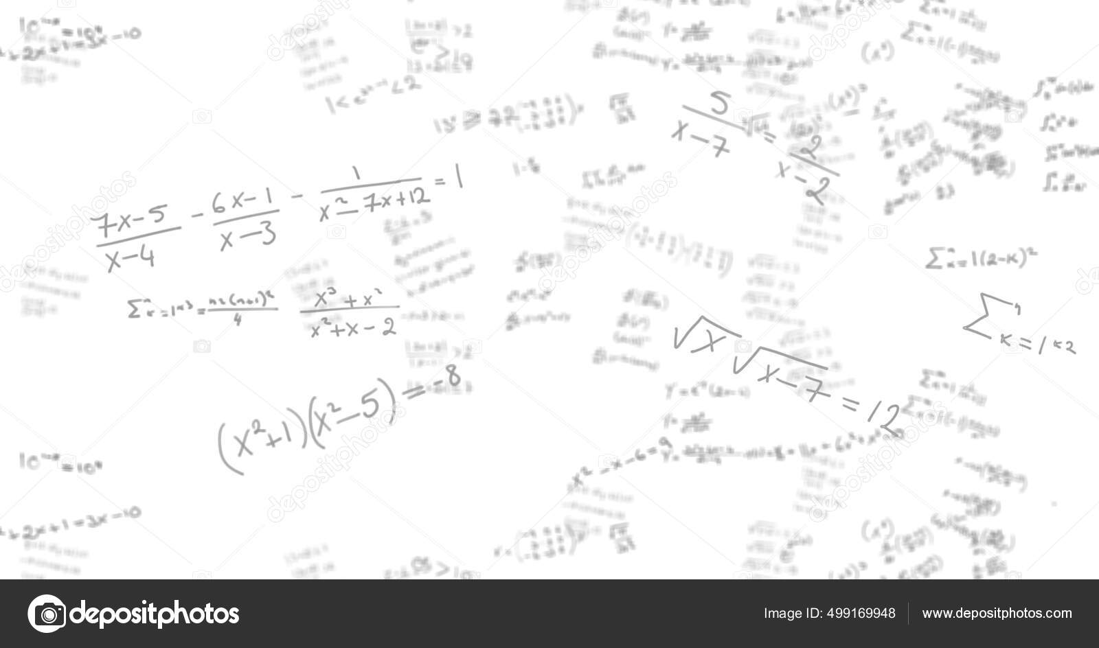 Image Black Mathematical Equations Formulae Floating White Background ...