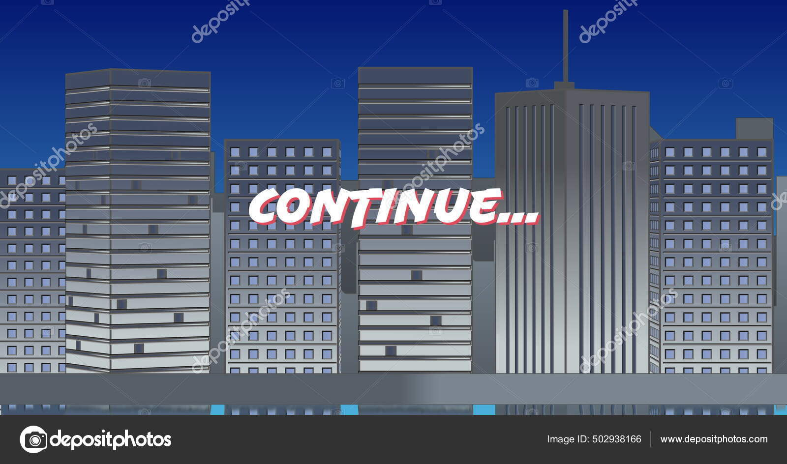 Digital Image White Continue Sign Screen While Background Shows ...