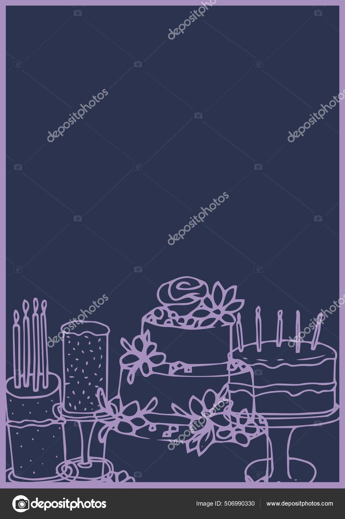 Digitally Generated Image Multiple Cake Icons Copy Space Blue ...