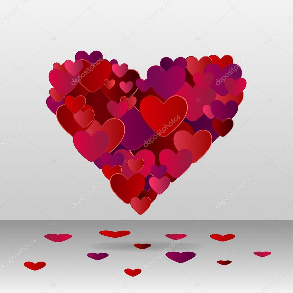 Corazón hecho de más corazones vector Vector de stock por ...