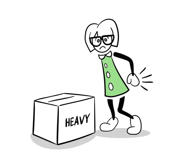 Heavy lifting cartoon | Cute cartoon lifting heavy box — Stock Vector ...
