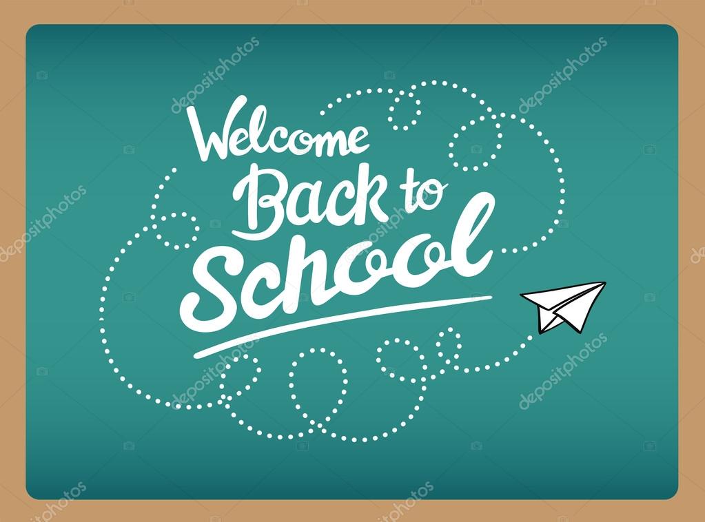 Selamat datang kembali ke pesan sekolah Vektor Stok oleh ...