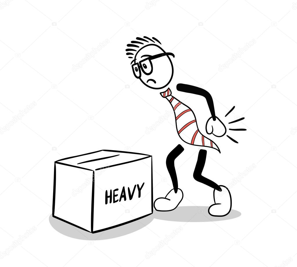 Heavy lifting cartoon | Cute cartoon lifting heavy box — Stock Vector ...