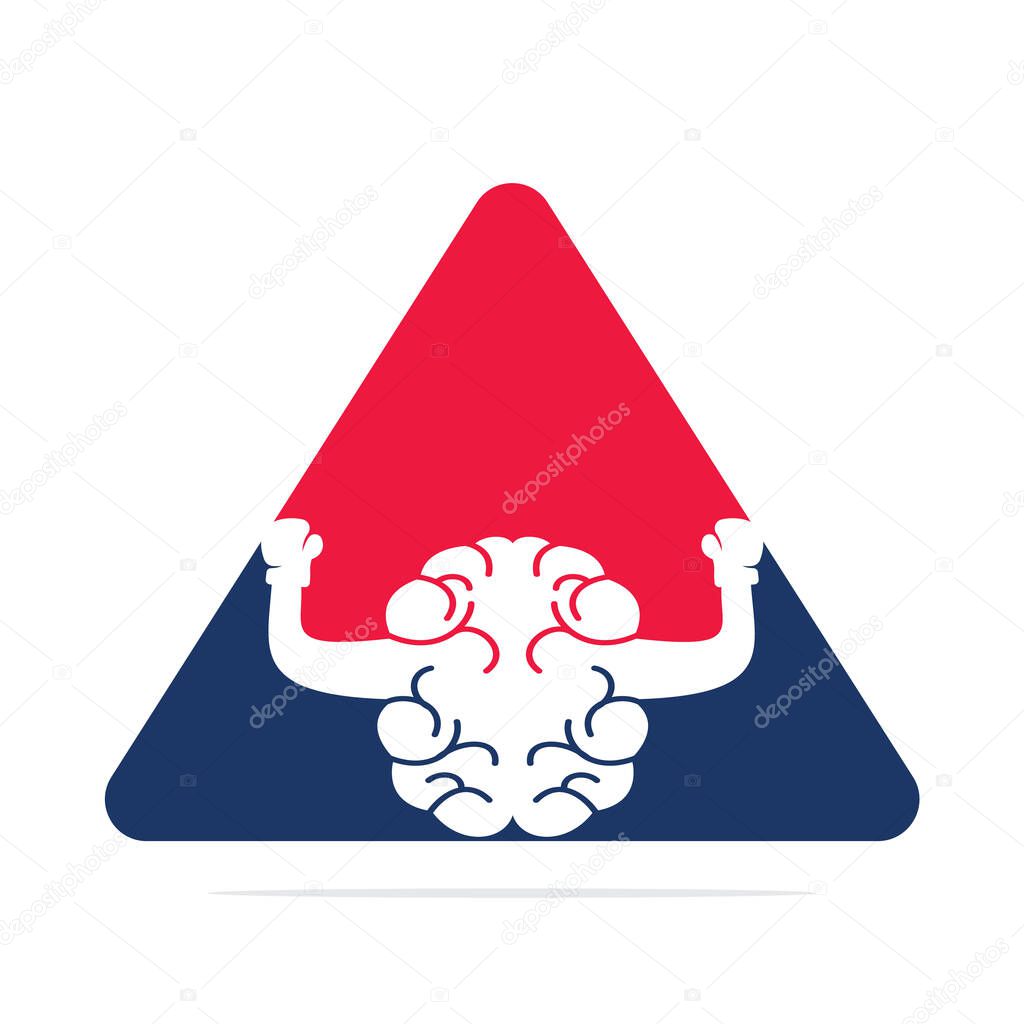 Dise o de concepto de tri ngulo de boxeo cerebral. Poder cerebro logo vector dise o. 2024