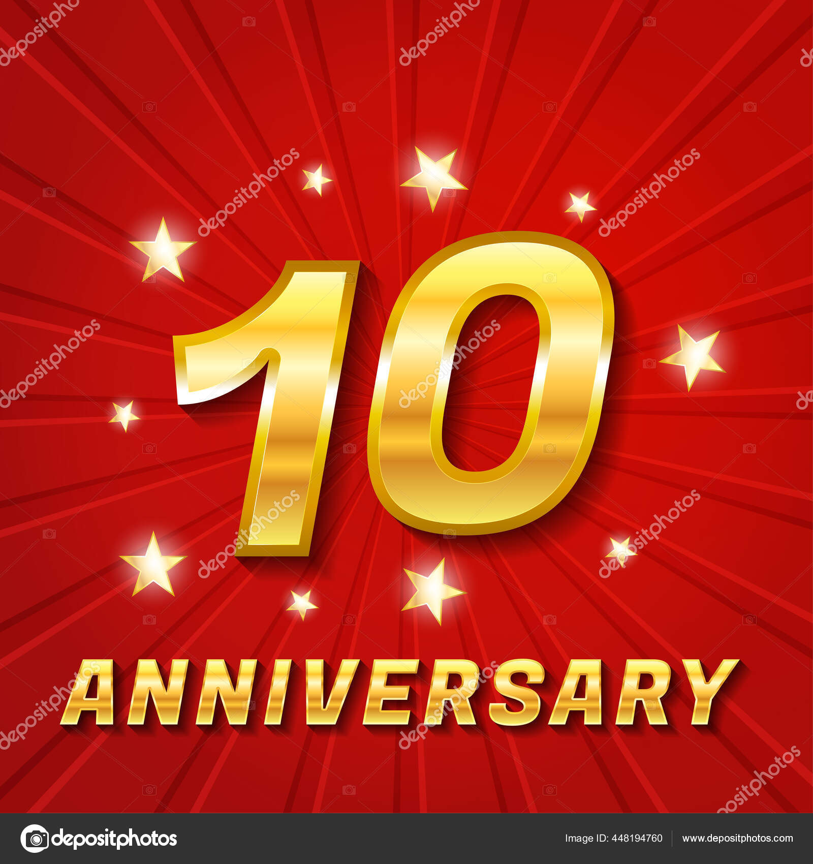 Year Anniversary Celebration Color Mix Gold Red Looks Clean Luxurious ...