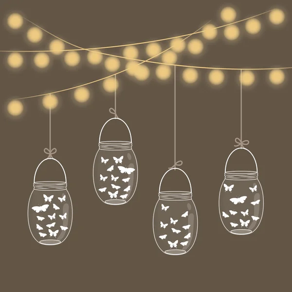 Mason jar lights Vector Art Stock Images | Depositphotos