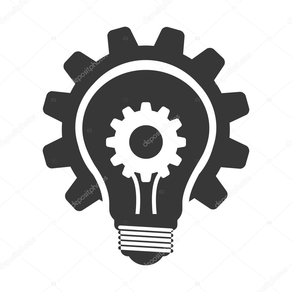 Light bulb with gear icon. Energy design. Vector graphic Stock Vector Image by ©djv #115915936