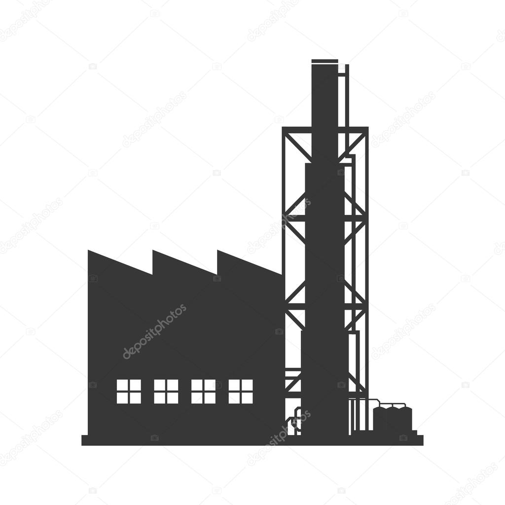 Icono de edificio de planta. Diseño industrial. Gráfico vectorial 2025