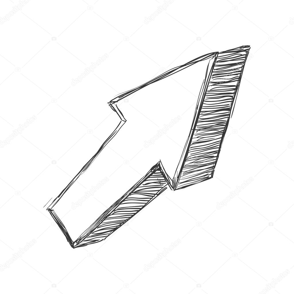 Sketch Arrow icon. Direction design. Vector graphic — Stock Vector ...