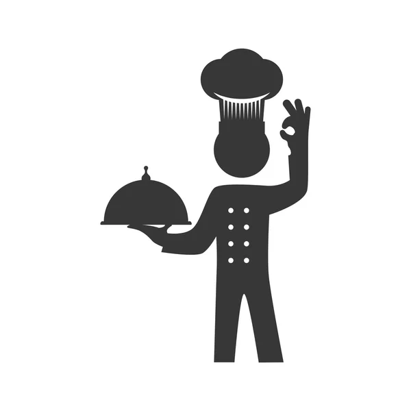 Chefs hat chef pictogram silhouette icon. Vector graphic — Stock Vector ...