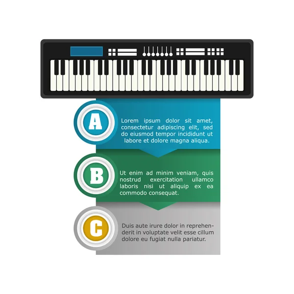 3d piano keys infographic elements — Stock Vector © kchungtw #44487631