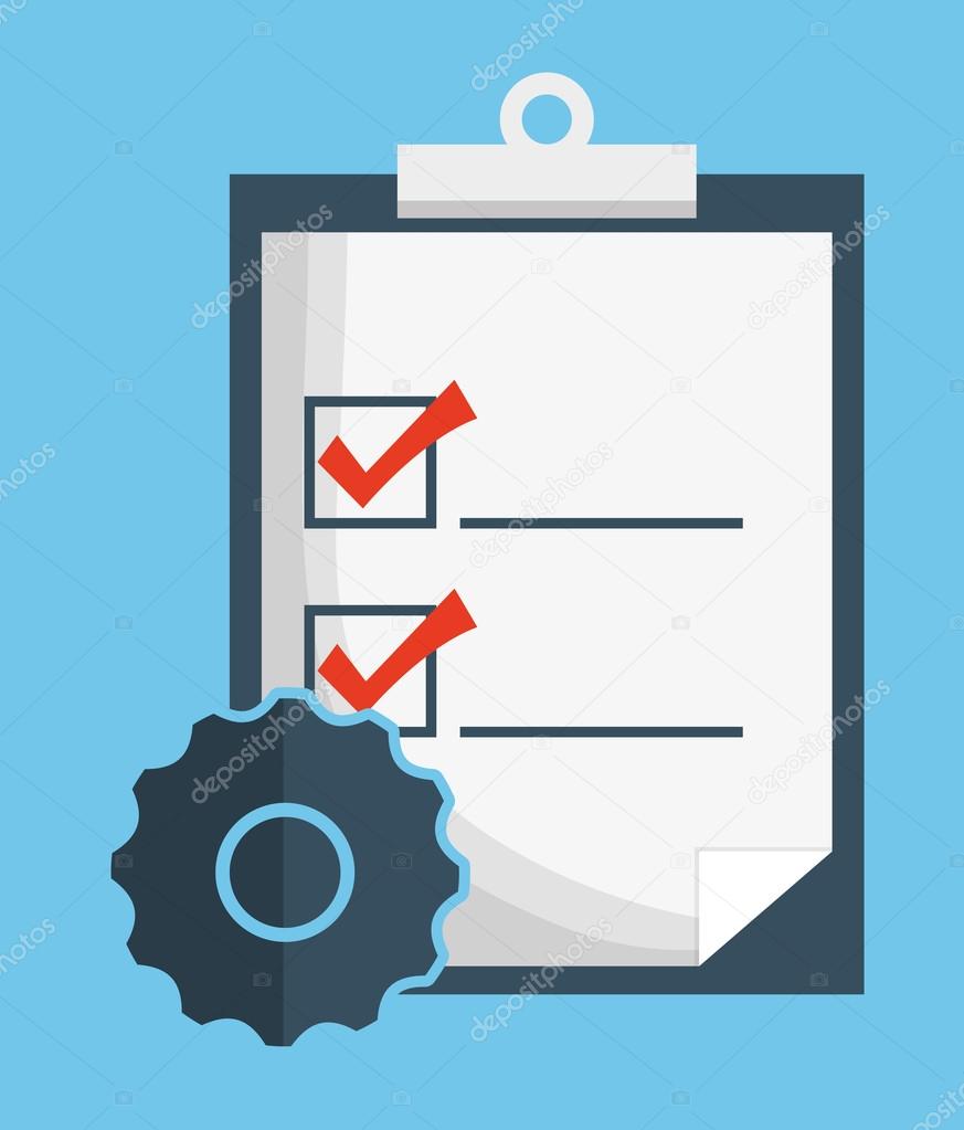 Kontrola seznamu dokument Plánovač značkou. Vektorové grafiky Stock ...