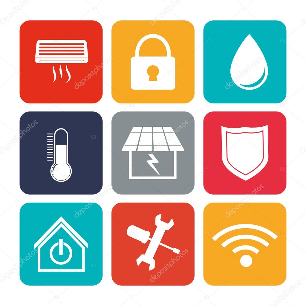 Smart home house icon set Stock Vector Image by ©djv #120398598