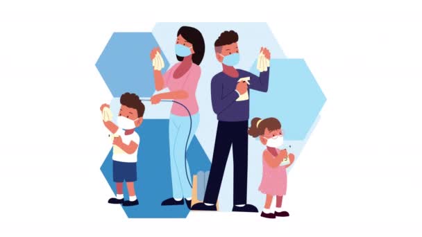 Family characters covid19 prevention animation — Stock Video © djv ...
