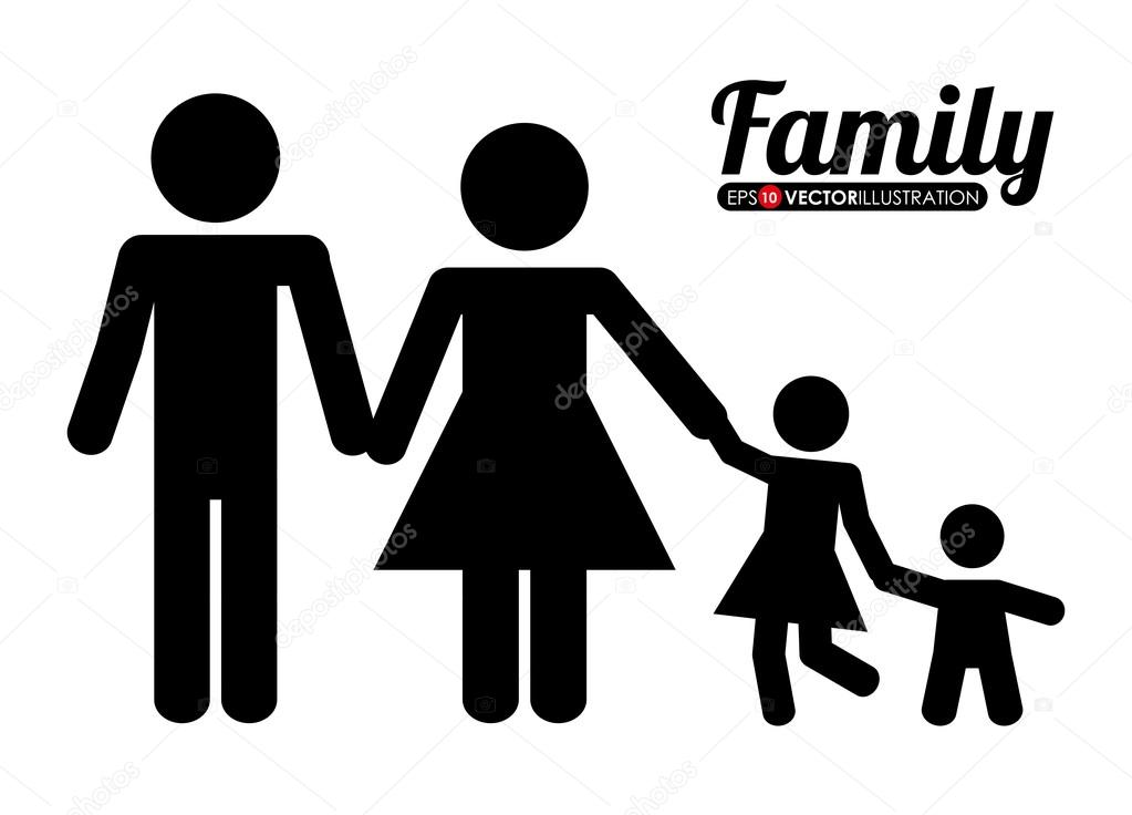 Silueta Familiar Vector