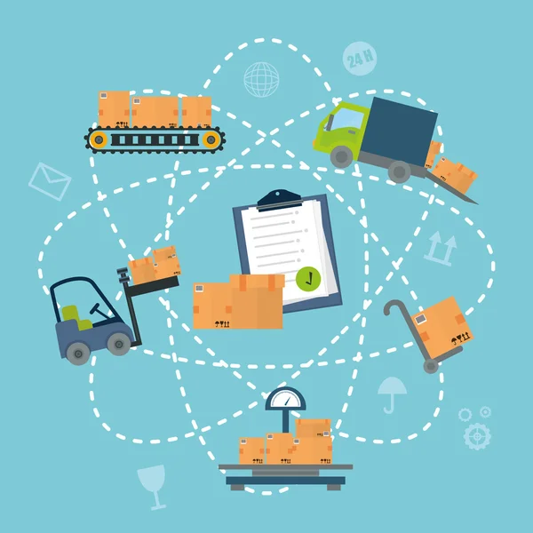 ᐈ Distribución vector de stock, animado centro de distribucion ...