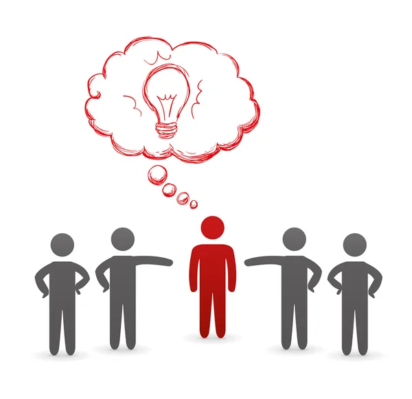 Think differently, being different people. Isolated on white background ...