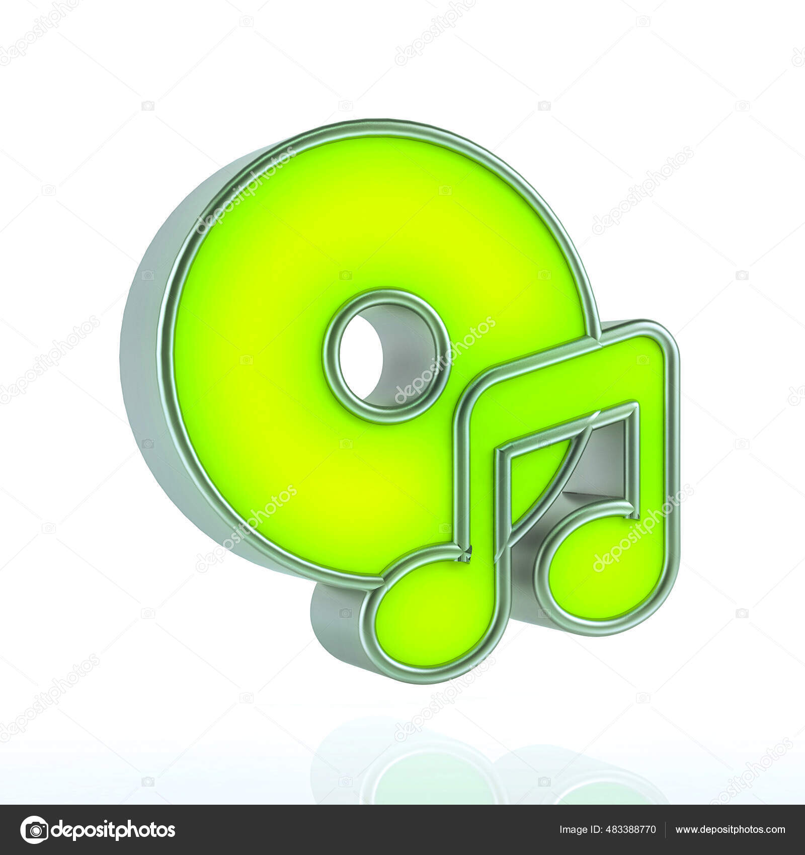 Green Button Media Control Symbols White Background Multimedia Icon ...