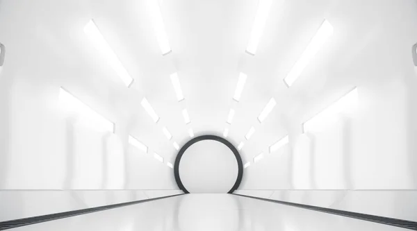 Abstract Triangle Spaceship Corridor Futuristic Tunnel Light Future Interior Background Stock ...