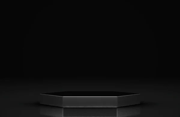 Blank Product Stand Black Background Rendering — Stock Photo ...