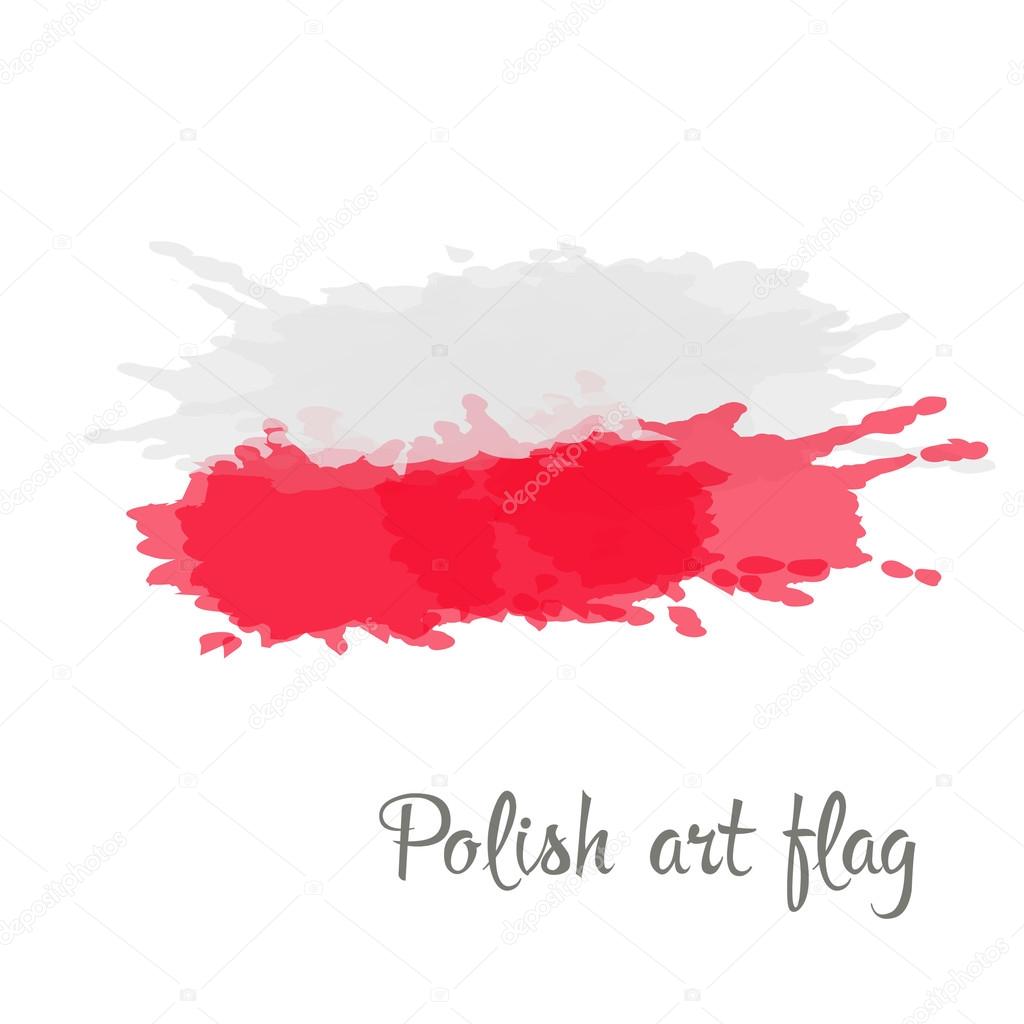 Polish flag painted by brush hand paints — Stock Vector © Shnurochek13 ...