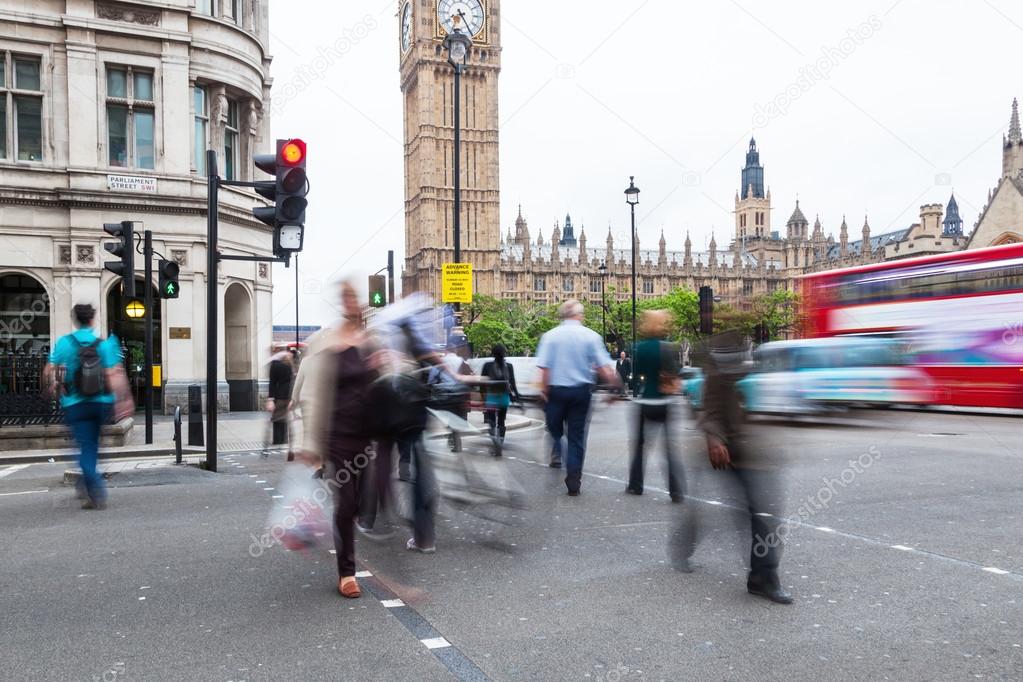 People in motion blur crossing a street in London Stock Photo by ...