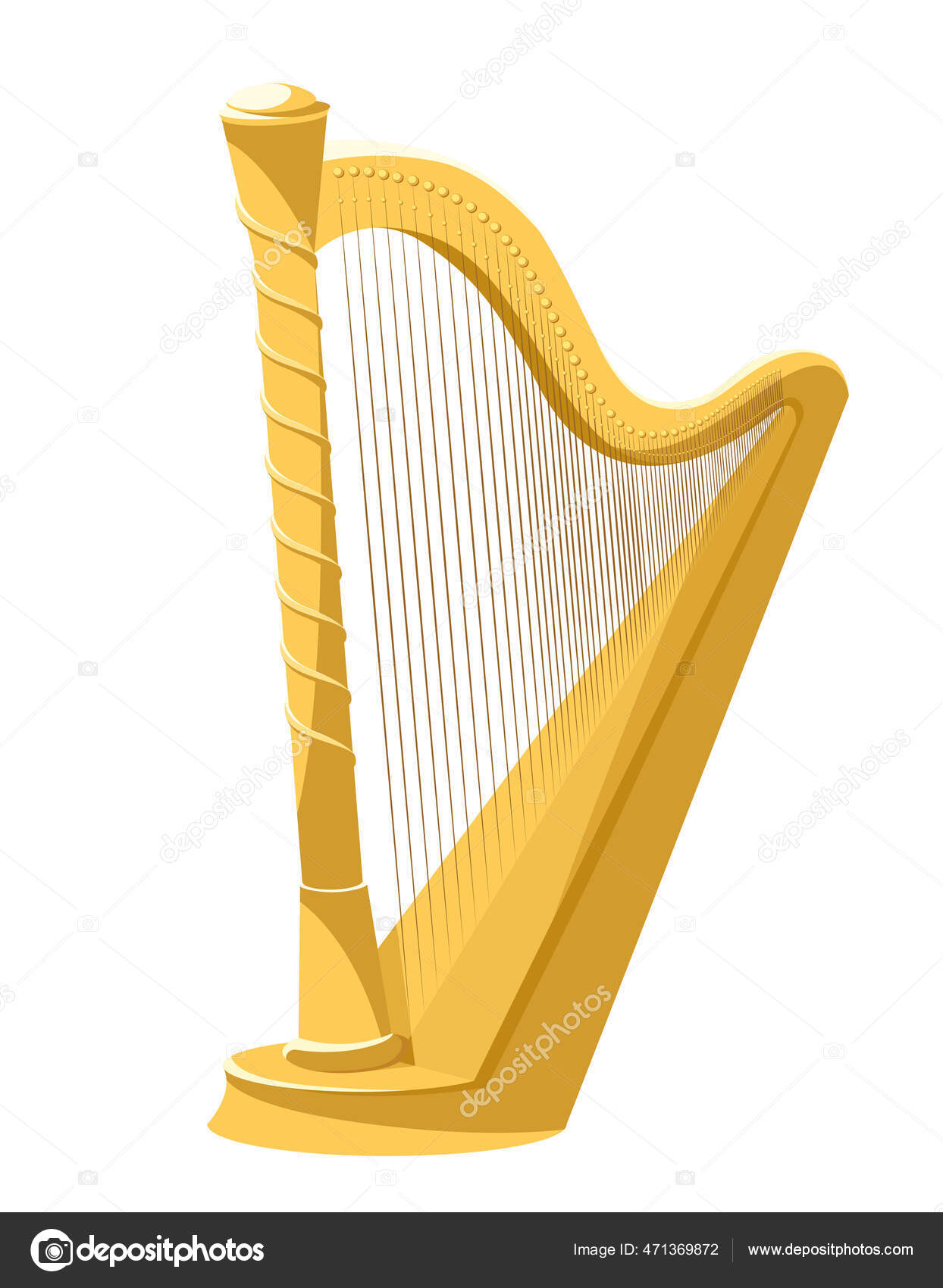 Classic golden harp. Stock Vector by ©PavKon #471369872