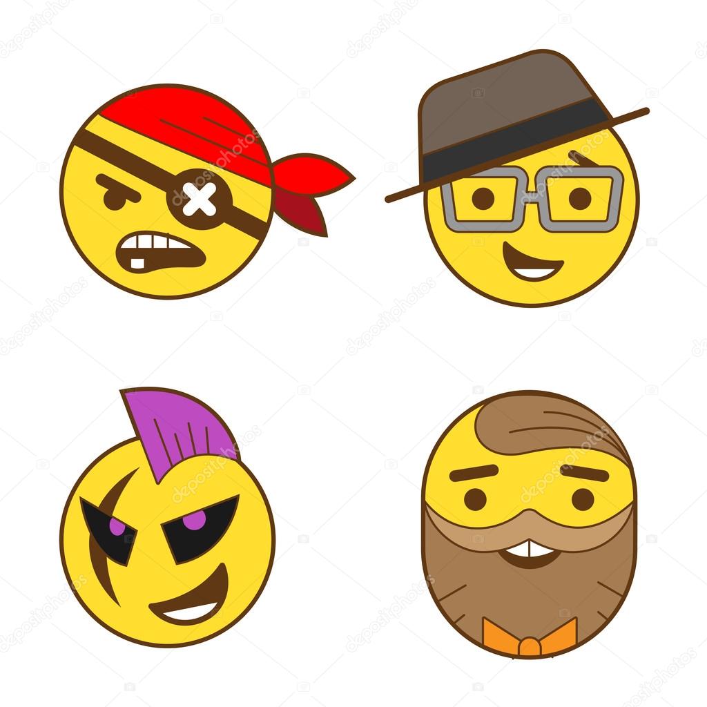 Funny Avatars faces Stock Vector Image by ©Sentavio #110919620