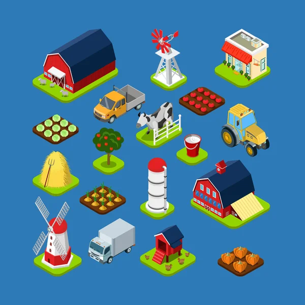 Farm isometric icons set Stock Vector Image by ©macrovector #77157387