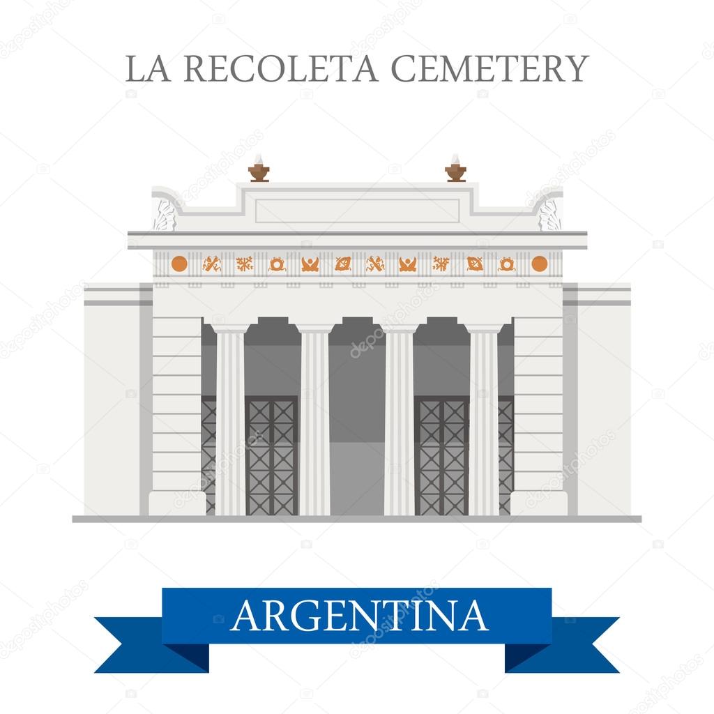 La Recoleta Cemetery, Argentina. Stock Vector by ©Sentavio 114186838