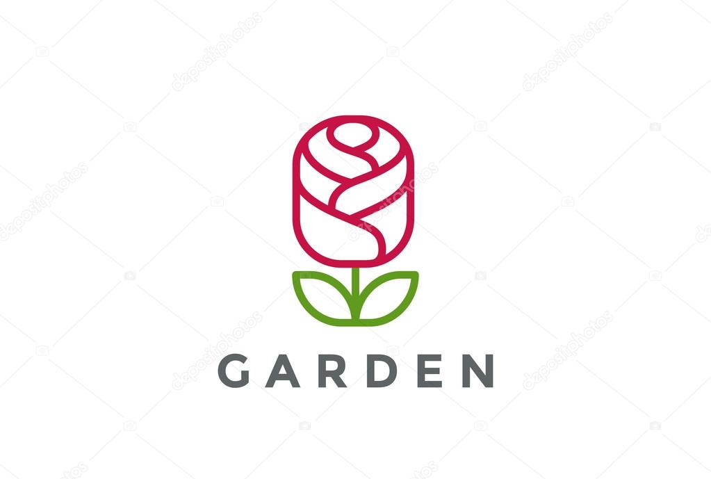 Rose Flower Logo geometric Stock Vector Image by ©Sentavio #120886732